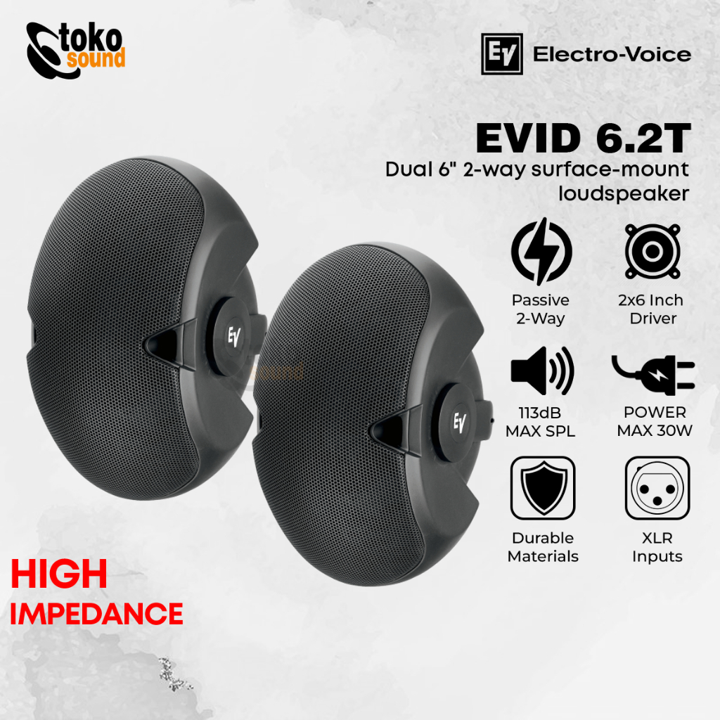 Jual Electro-Voice EVID 6.2T - Dual 6 Inch Two Way Surfacemount ...