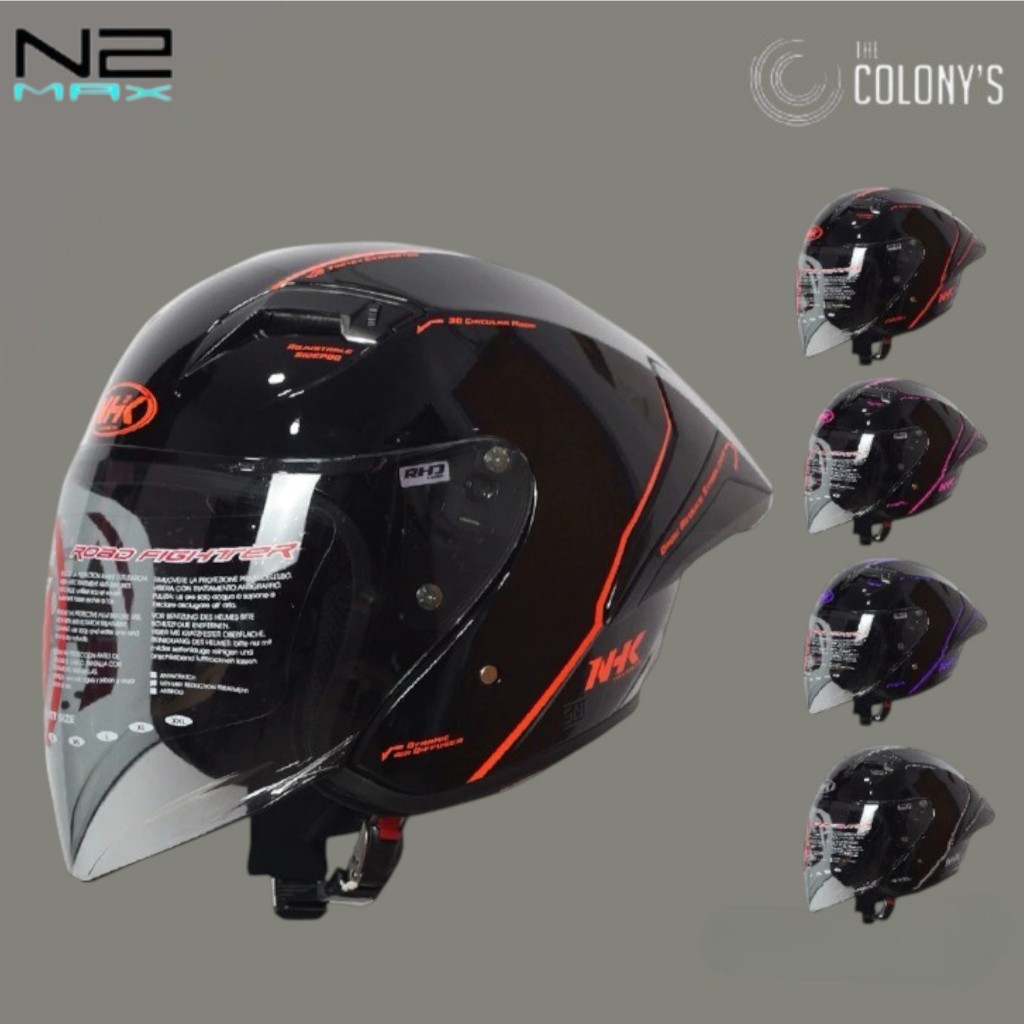 Jual Helm NHK N2 MAX PROJECT Single Visor RHD LENS - Helm half Face NHK ...