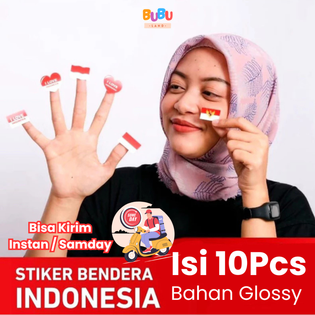 Jual STICKER PIPI BENDERA INDONESIA AGUSTUSAN ISI 10PCS | Shopee Indonesia