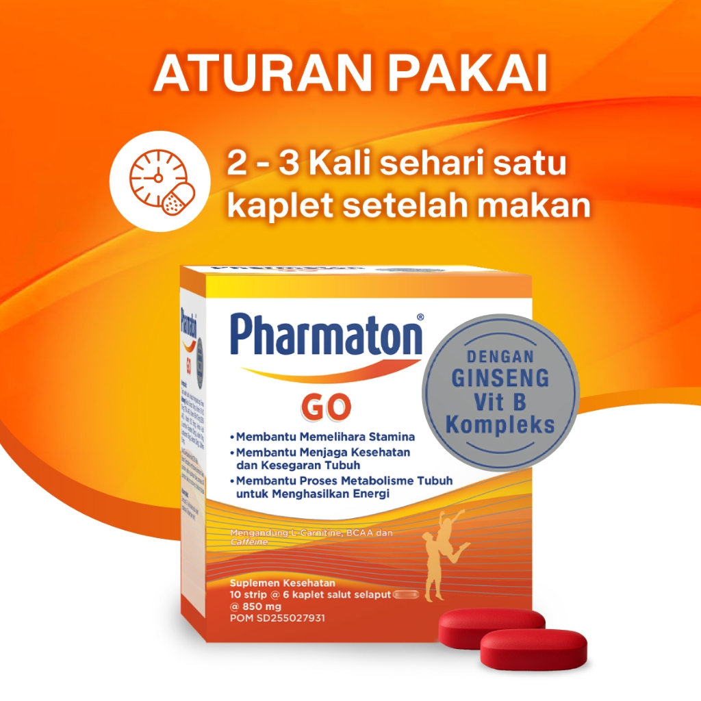 Jual Pharmaton GO 6 Capsules - Multivitamin Tambah Energi dan Daya ...