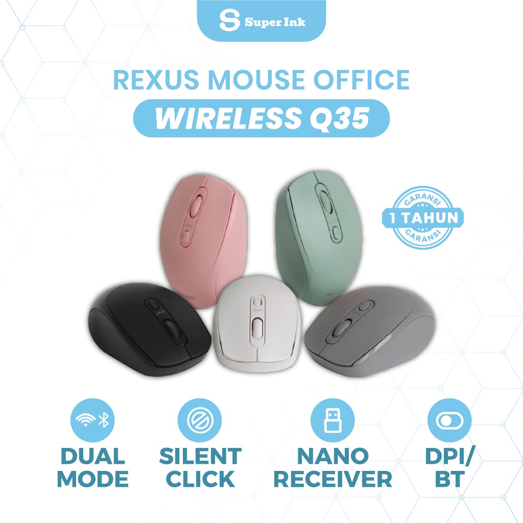 Jual Mouse Wireless Rexus Q35 Silent Dual Mode Bluetooth & 2.4Ghz ...