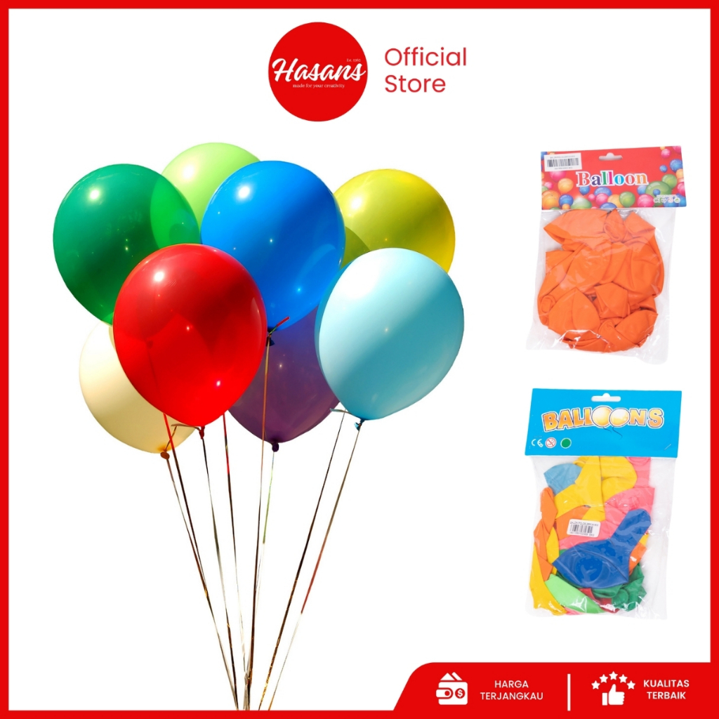 Jual [20 Pcs] Balon Latex Doff 12 Inch / Balon Polos 30Cm / Balon Karet ...