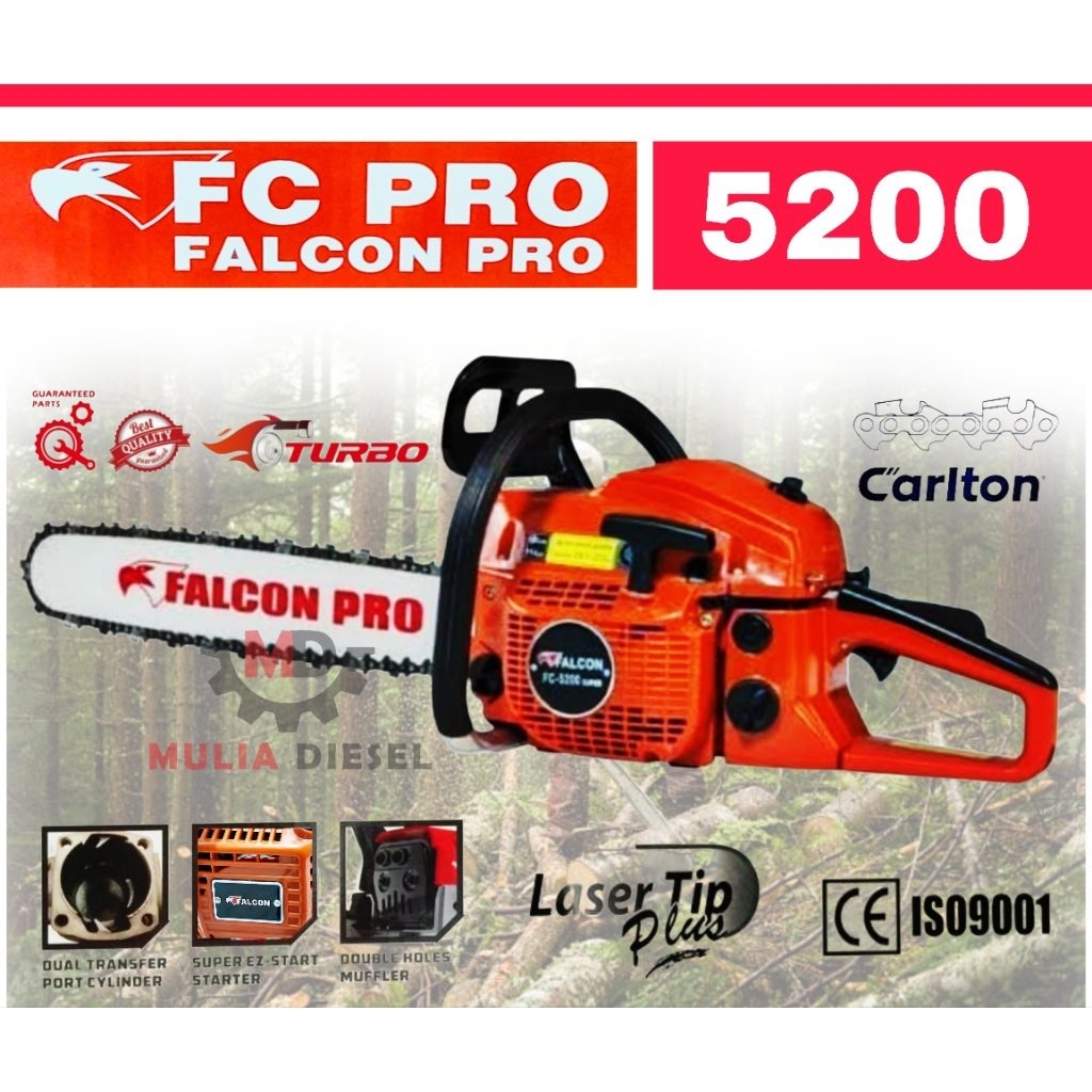 Jual Mesin Chainsaw Falcon Sinso 5200 5500 5800 22 inci Baja Laser Weld ...