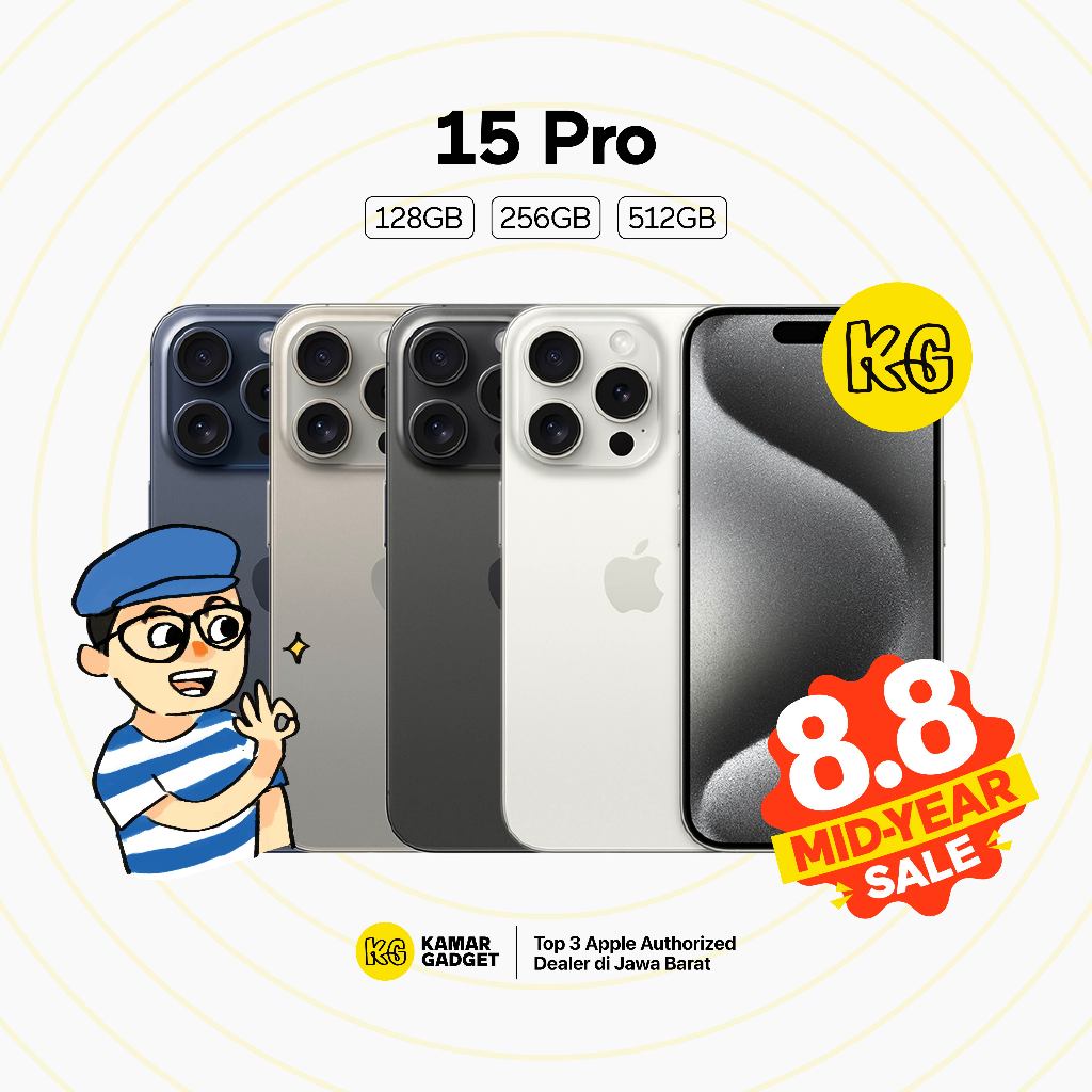 Jual [KAMAR GADGET] Apple iPhone 15 PRO 128GB 256GB Original Bergaransi Full Cover Human Eror ...