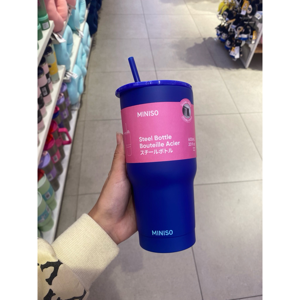 Jual Miniso Dopamine Series Double Wall Steel Bottle With Straw 600ml ...
