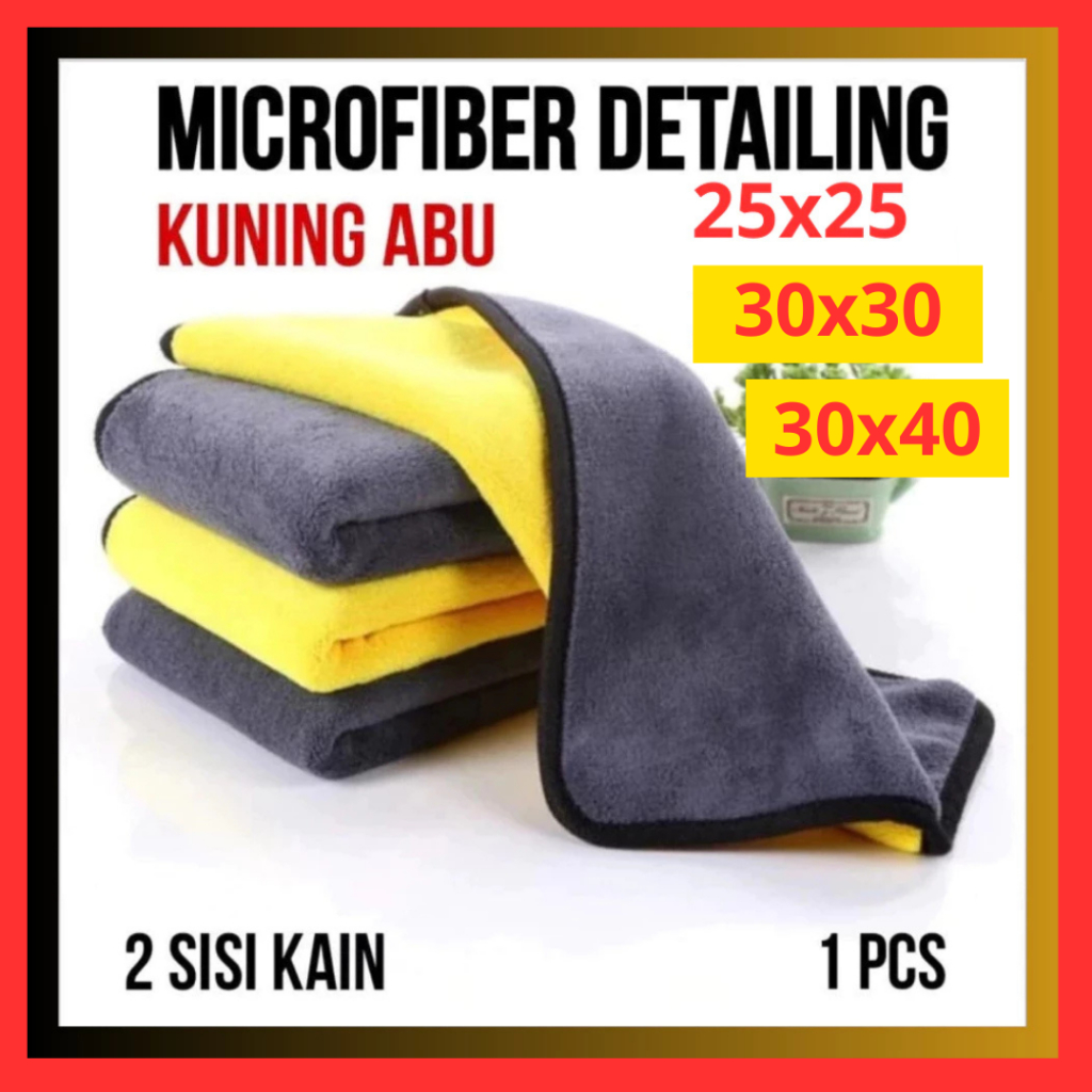Jual Kain Lap Microfiber 25x25 30x30 30x40 Mobil Motor Lap Kaca Meja ...