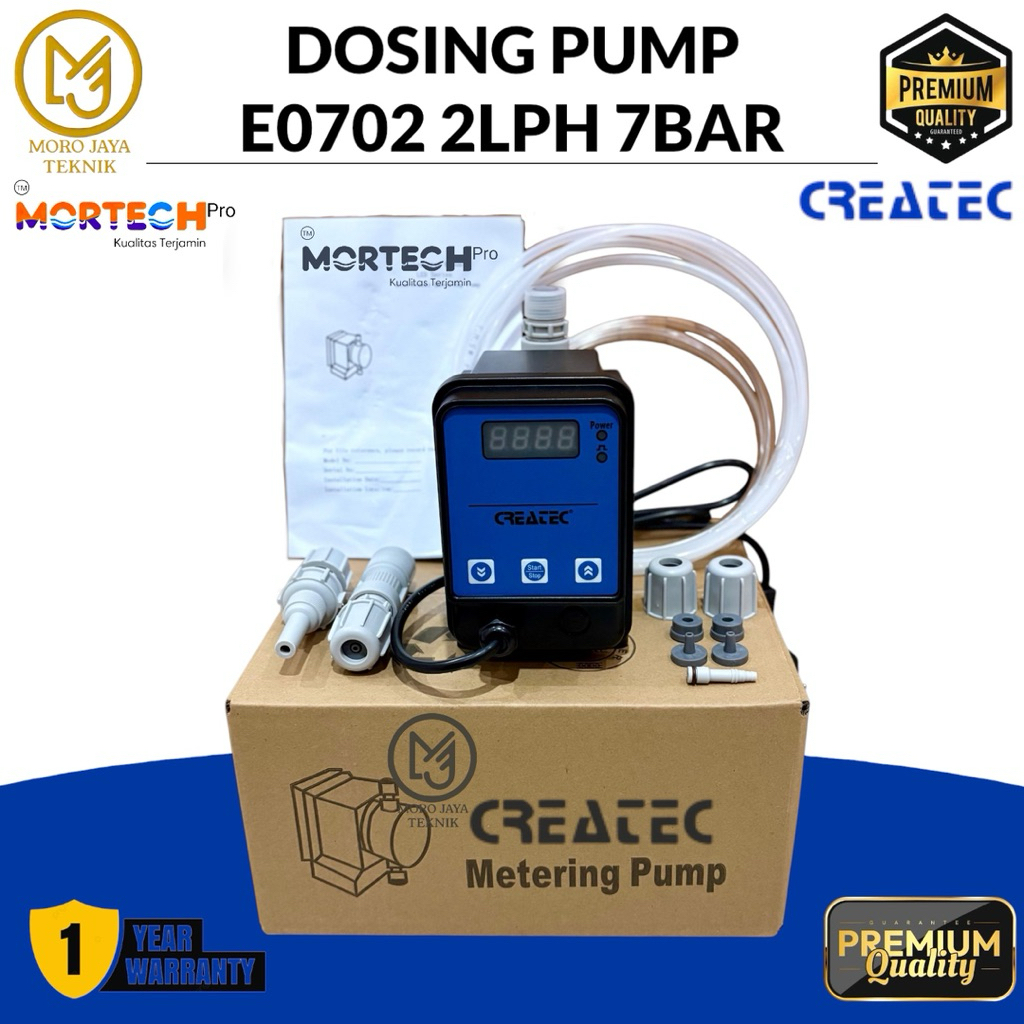 Jual Dosing Pump CREATEC E0702 Pompa Injek Kimia 2LPH 7BAR 220Volt ...