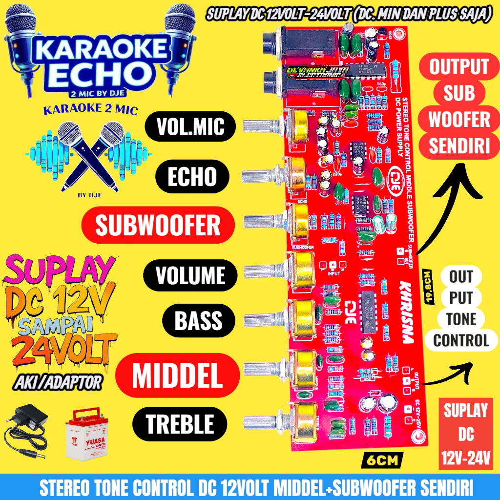 Jual Tone Control Stereo DC 12VOLT KARAOKE ECHO MIDDEL SUBWOOFER DJE PRO SERIES | Shopee Indonesia