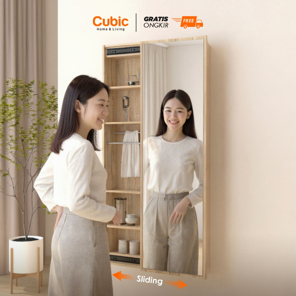 Jual Cubic Cermin Tinggi / Cermin Dinding Storage / LUNA DM 40 | Shopee ...
