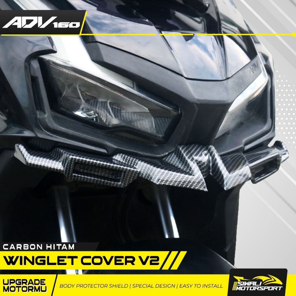 Jual Winglet ADV 160 versi 2 Plastik Abs aksesoris motor matic carbon ...