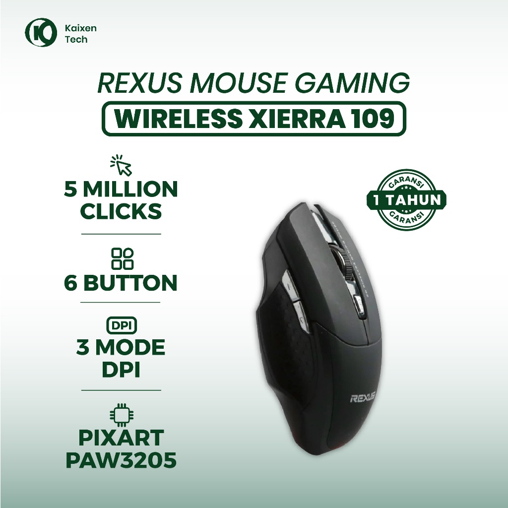Jual Mouse Rexus MS Wireless 2,4Ghz RX-109 – Desain Ergonomis Responsif ...