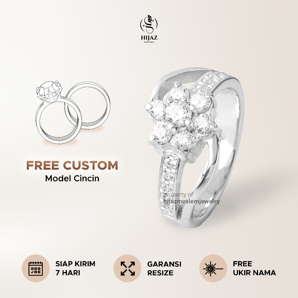 Jual Hijaz Cincin Nikah Silver 950 dan Emas Putih | Garansi Resize ...
