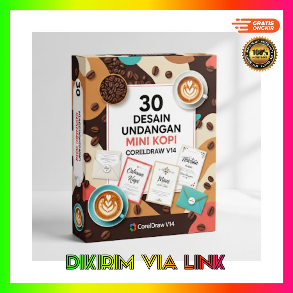 Jual 30 Desain Undangan Mini Kopi CorelDraw - V14 | Shopee Indonesia
