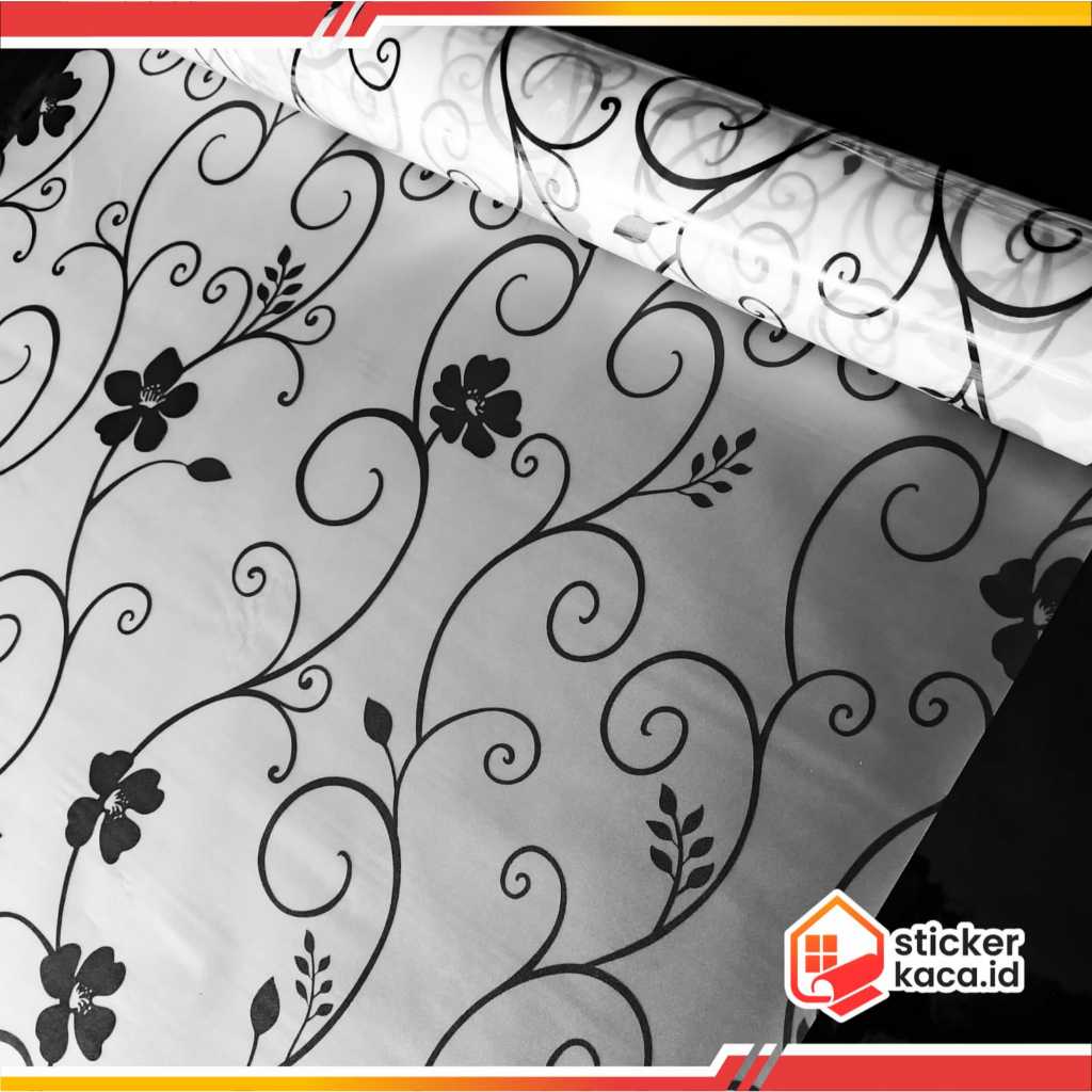 Jual Sticker kaca motif bunga sulur/bunga rambat/ornamen floral/bunga ...