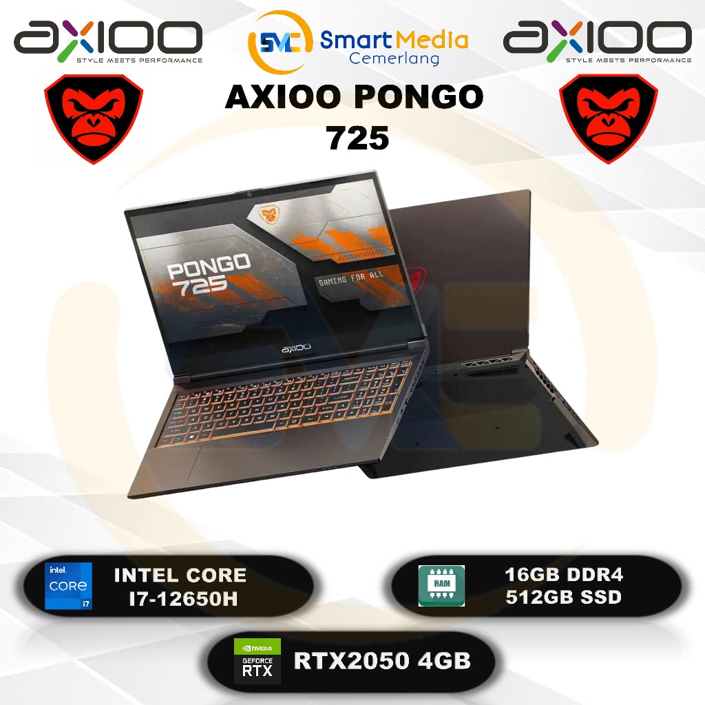 Jual AXIOO Gaming Pongo 725 - Intel i7-12650H - 16GB - 512GB - RTX2050 ...