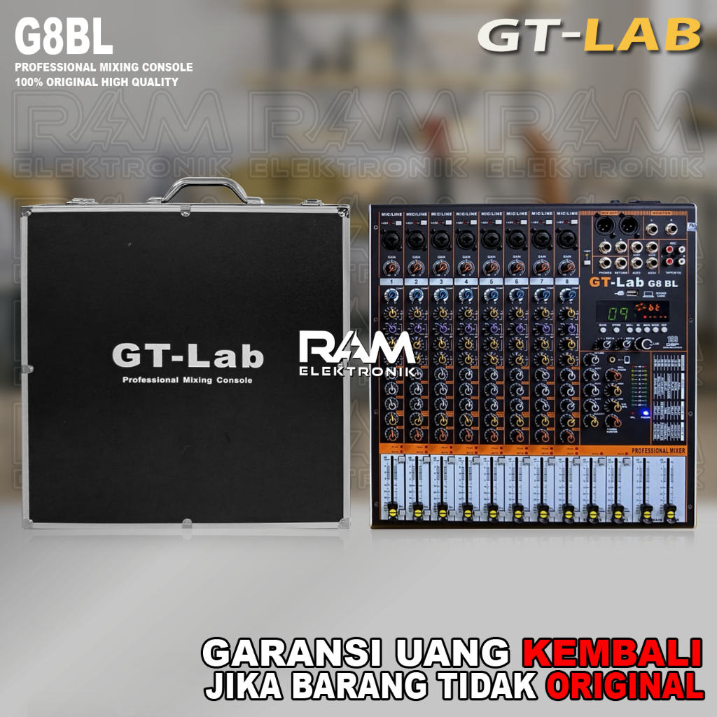 Jual Mixer 8 Channel GT LAB G8BL | G8 BL Bluetooth USB Recording ...