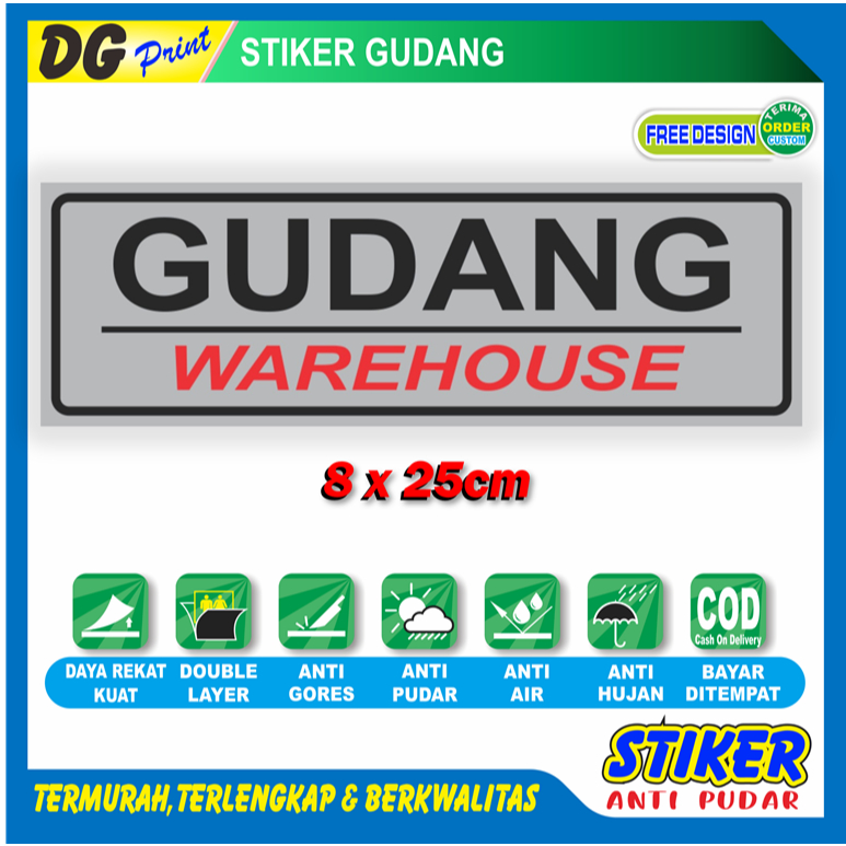 Jual Stiker anti pudar gudang warehouse sticker identitas ruang khusus ...