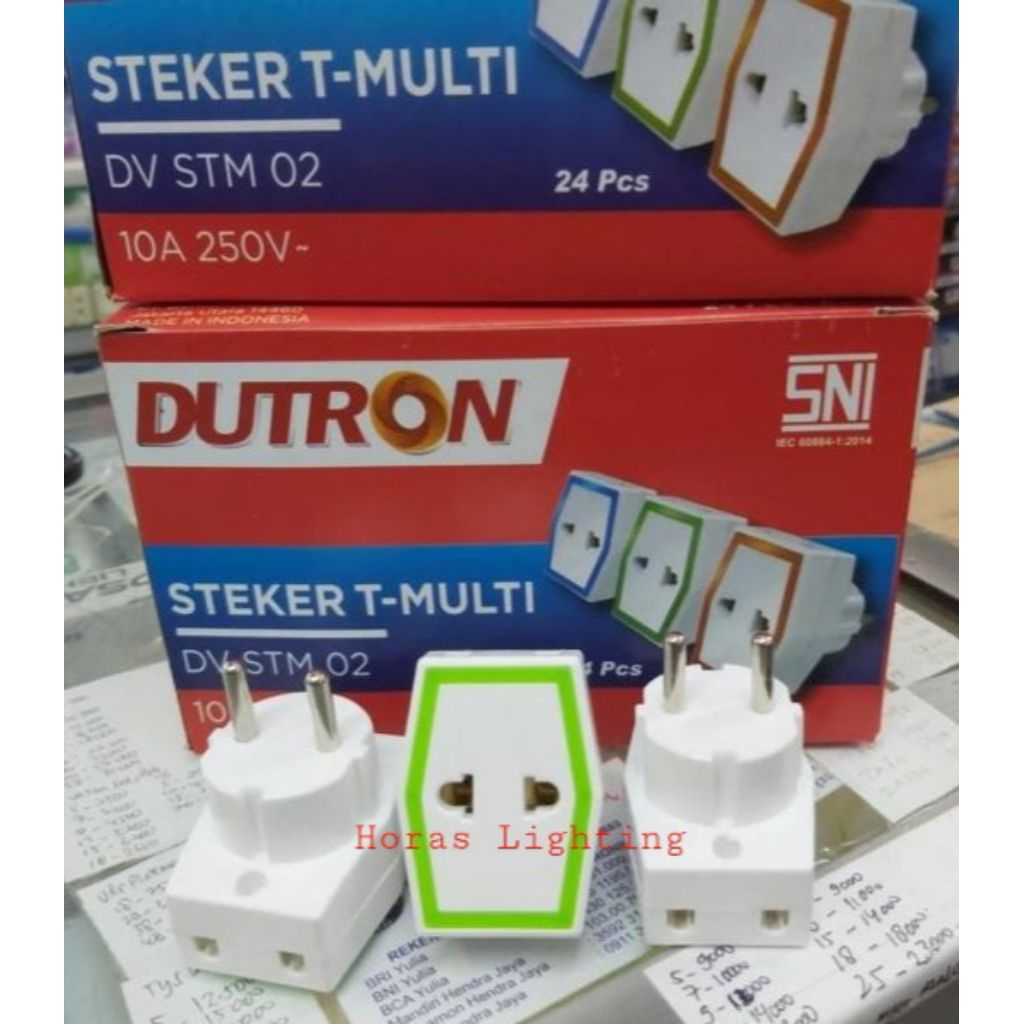 Jual Steker T Multi Dutron Warna STM02 Colokan T Listrik,T kuningan SNI ...