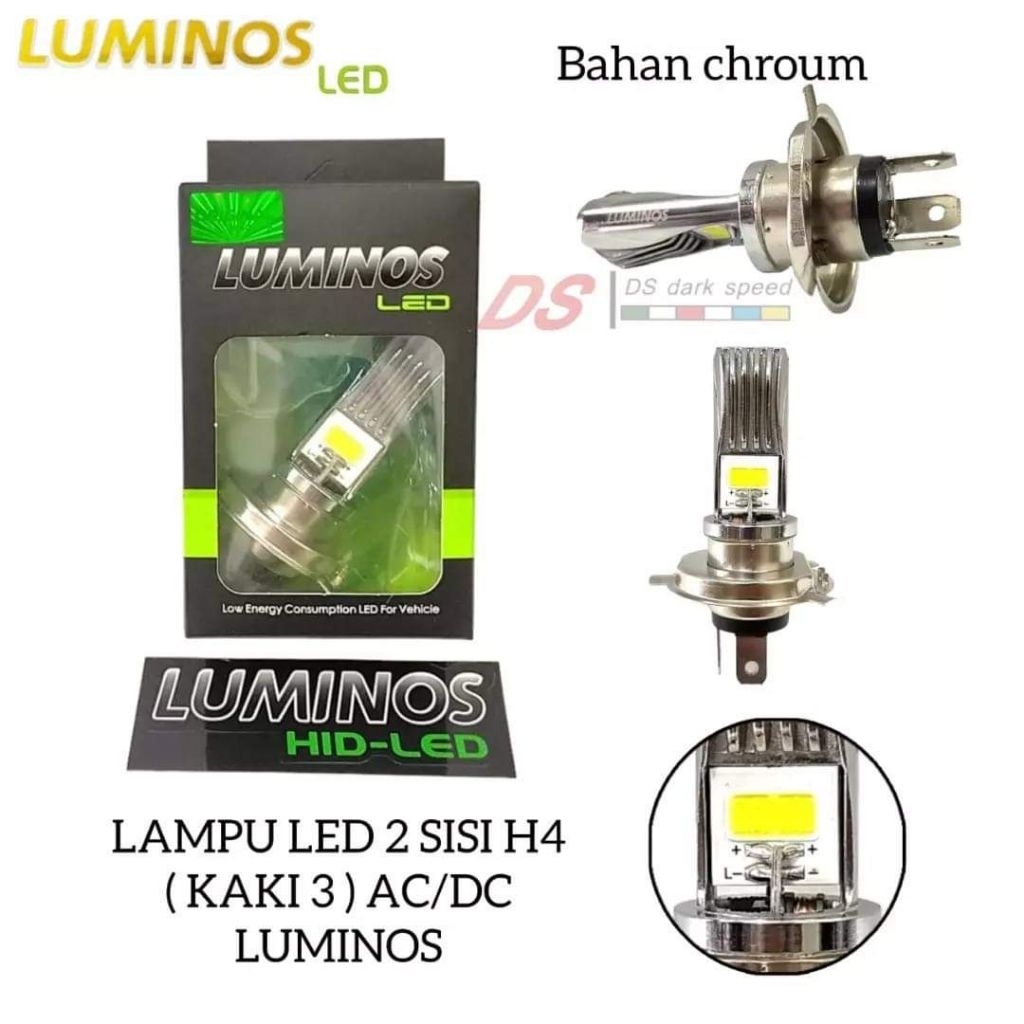 Jual (COD)LAMPU LED SOKET H4 MERK SESUAI GAMBAR,BAHAN CROOM(universal ...