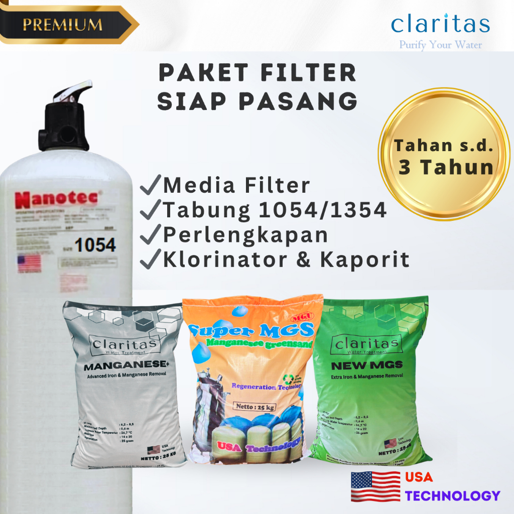Jual Filter Air - Paket Filter Air Sumur Bor Tabung FRP 1054 1354 (Besi ...