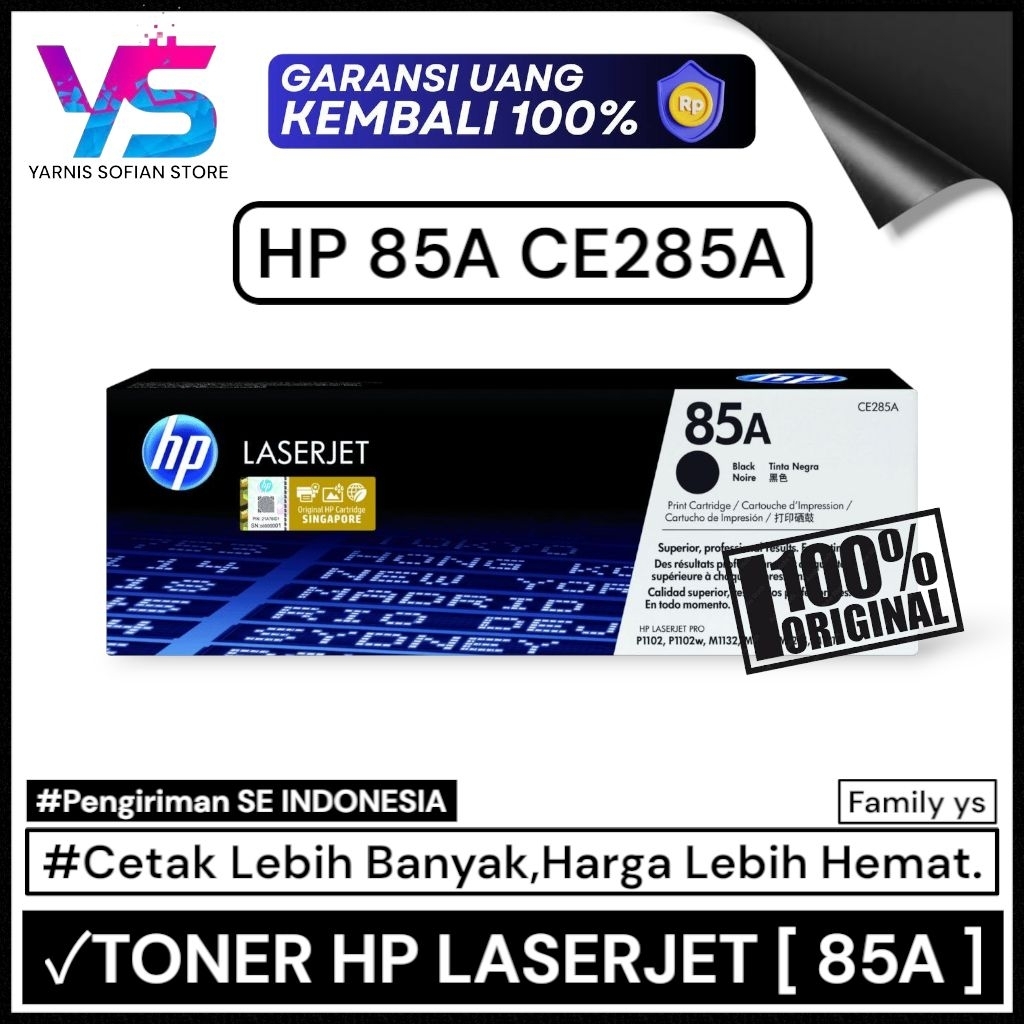 Jual TONER HP LASERJET 85A (CE285A) ORIGINAL Pro M1130 and M1210 MFP ...