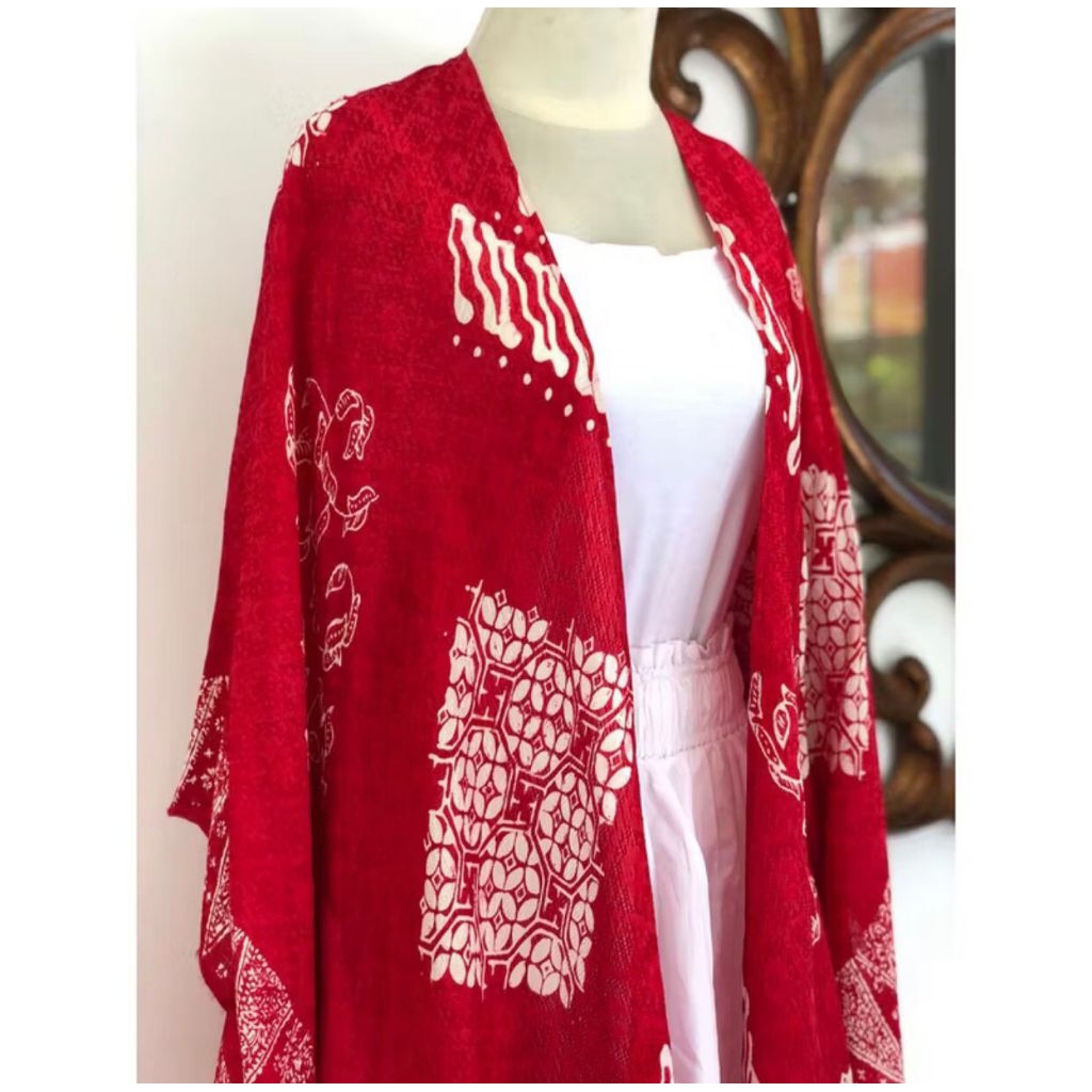 Jual PAPELARIA - Outer Batik Viscose Merah Kemerdekaan | Shopee Indonesia