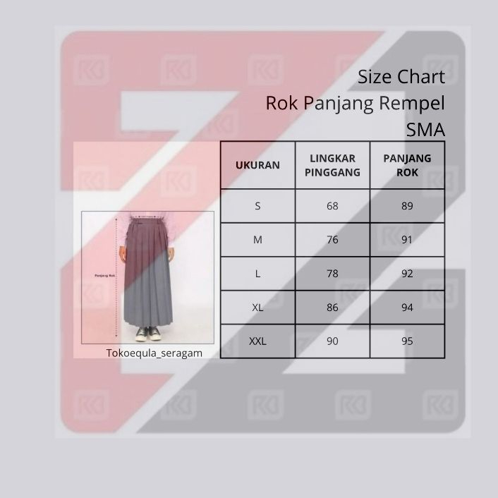 Jual Rok SMP/SMA Panjang Rok Rempel Seragam Sekolah Perempuan Warna Abu ...
