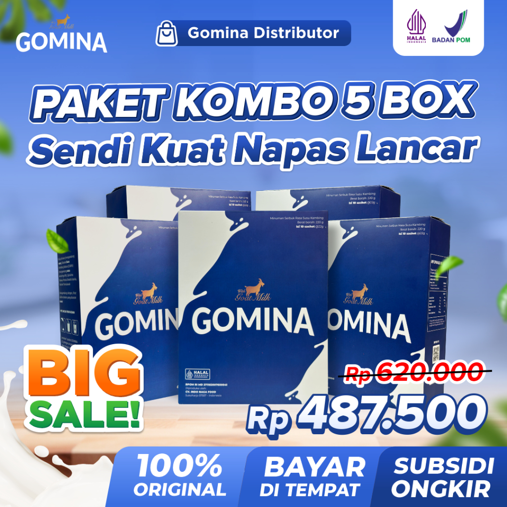 Jual PROMO GAJIAN SALE!! Gomina 5 Box Susu Kambing Etawa - Mengatasi ...