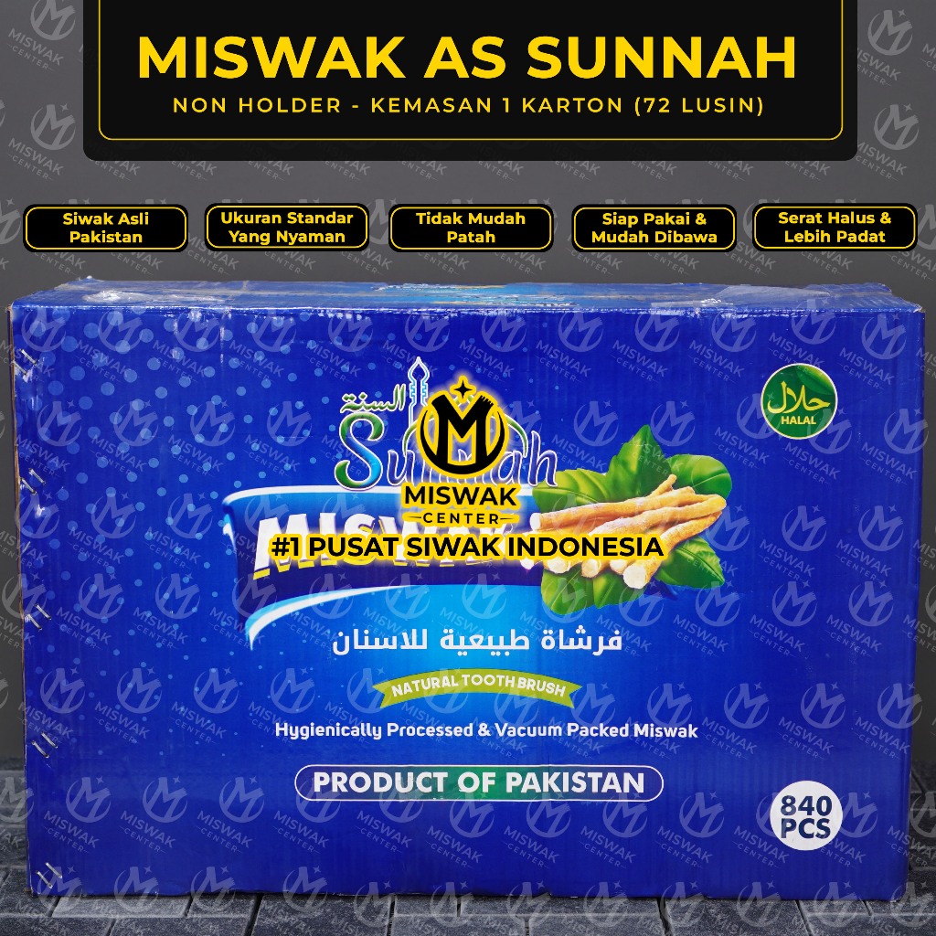 Jual 70 LUSIN /1 KARTON - [MISWAK AS SUNNAH - TANPA HOLDER] - SIWAK ...