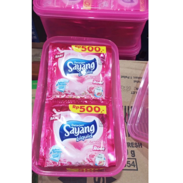 Jual SAYANG isi 24 sachet Gratis BOX SABUN CUCI DAPAT TEMPAT WADAH ...