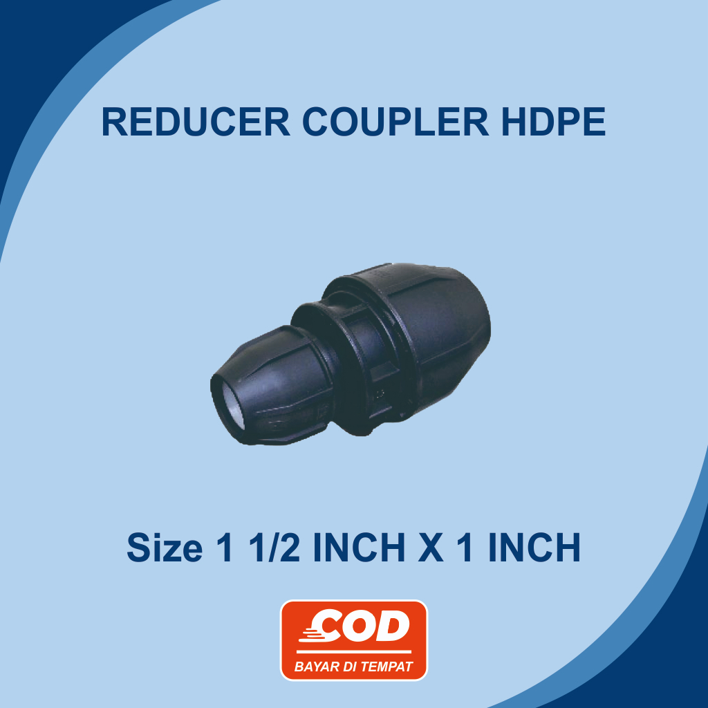 Jual Sambungan Pipa HDPE atau Reducer Coupler HDPE 1 1/2 Inch Ke 1 Inch ...