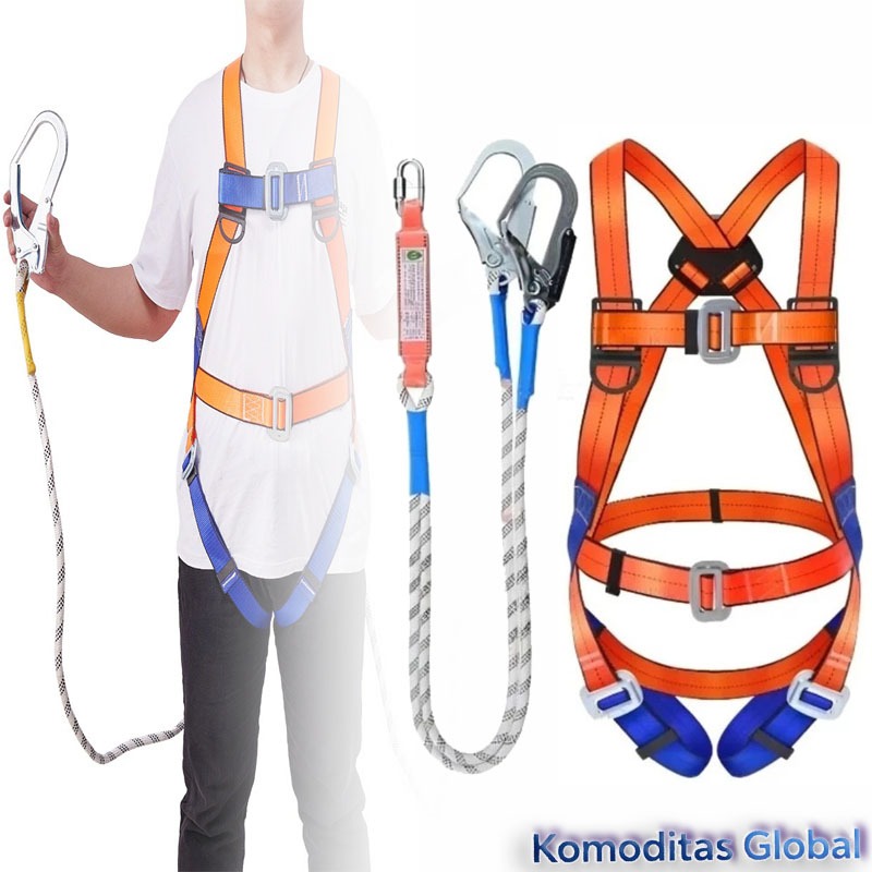 Jual Body Harness dengan Double Big Hook dan Absorber KARMANTEL (2m/3m ...