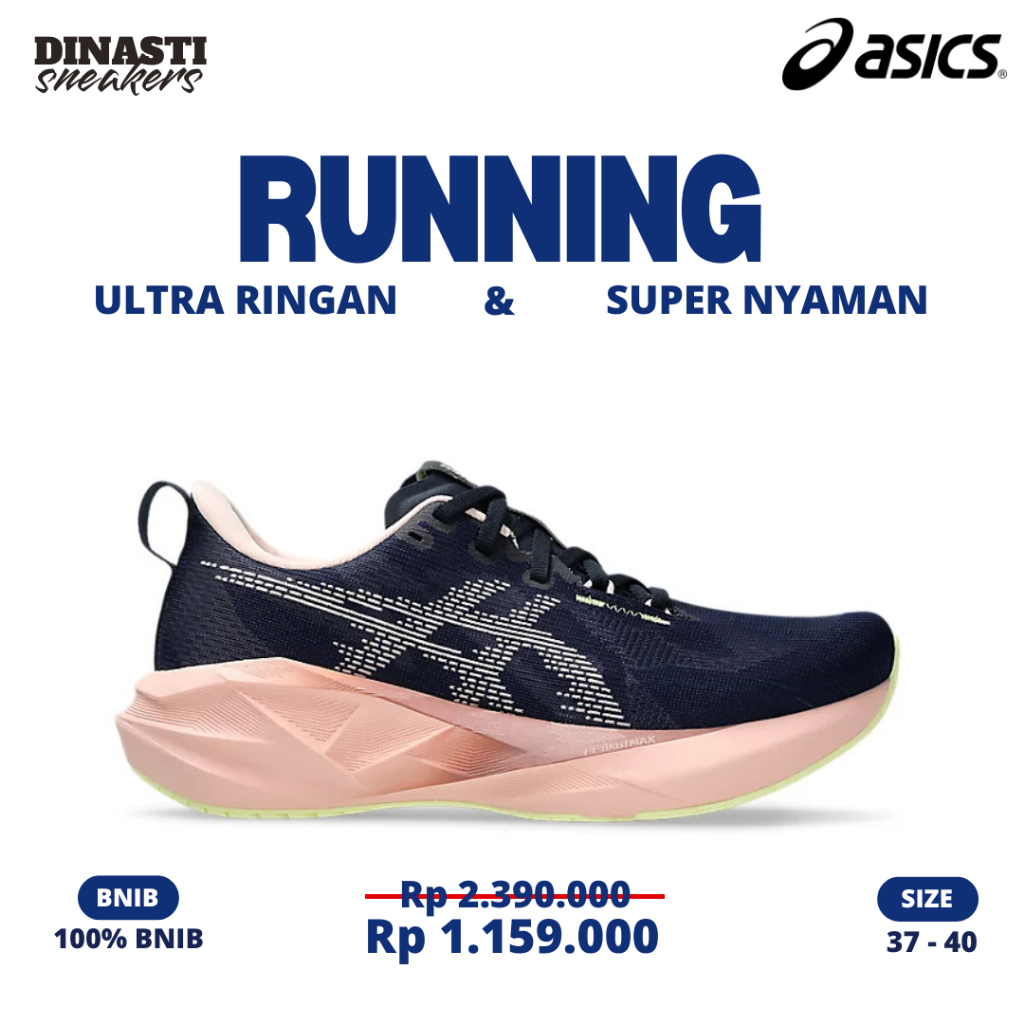 Jual Sepatu RUNNING Novablast 5 Womens – Midnight Breeze Navy Peach ...