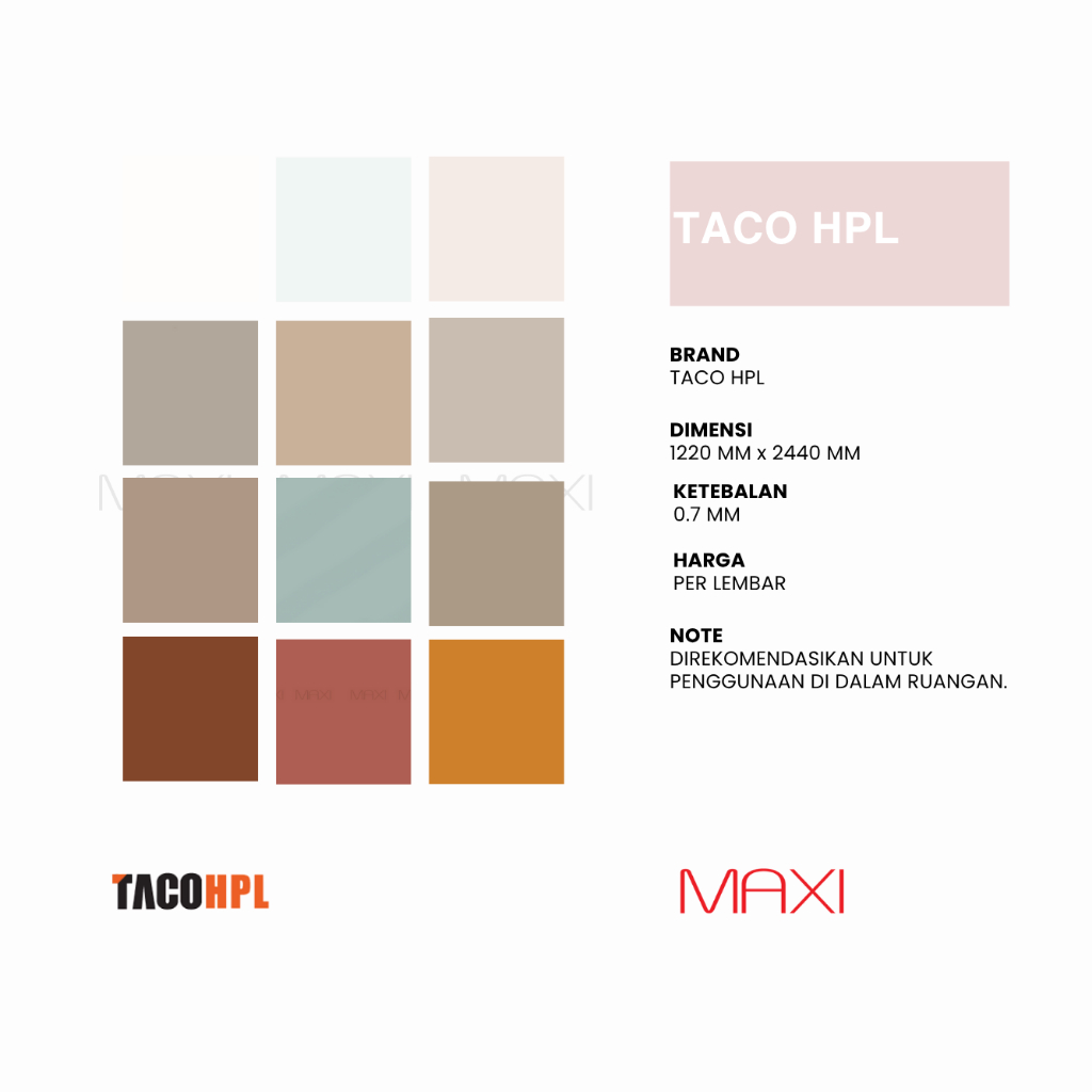 Jual TACO X CATALITE - HPL - No. TH-061 - TH-079 - Essential Solid AB ...