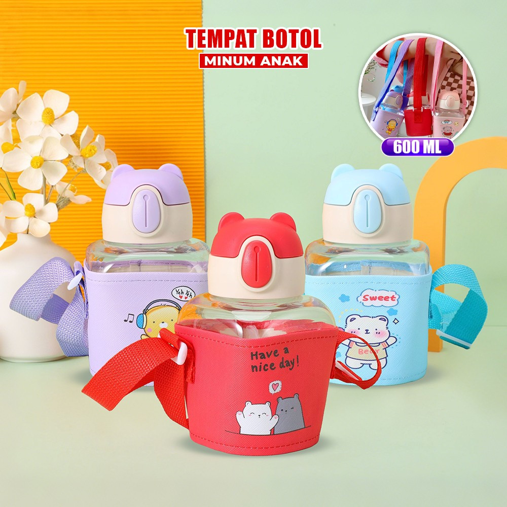 Jual Botol Minum Anak Karakter 600ML Tempat Minum Anak TK Lucu Dengan Sedotan / Bottle Minum ...