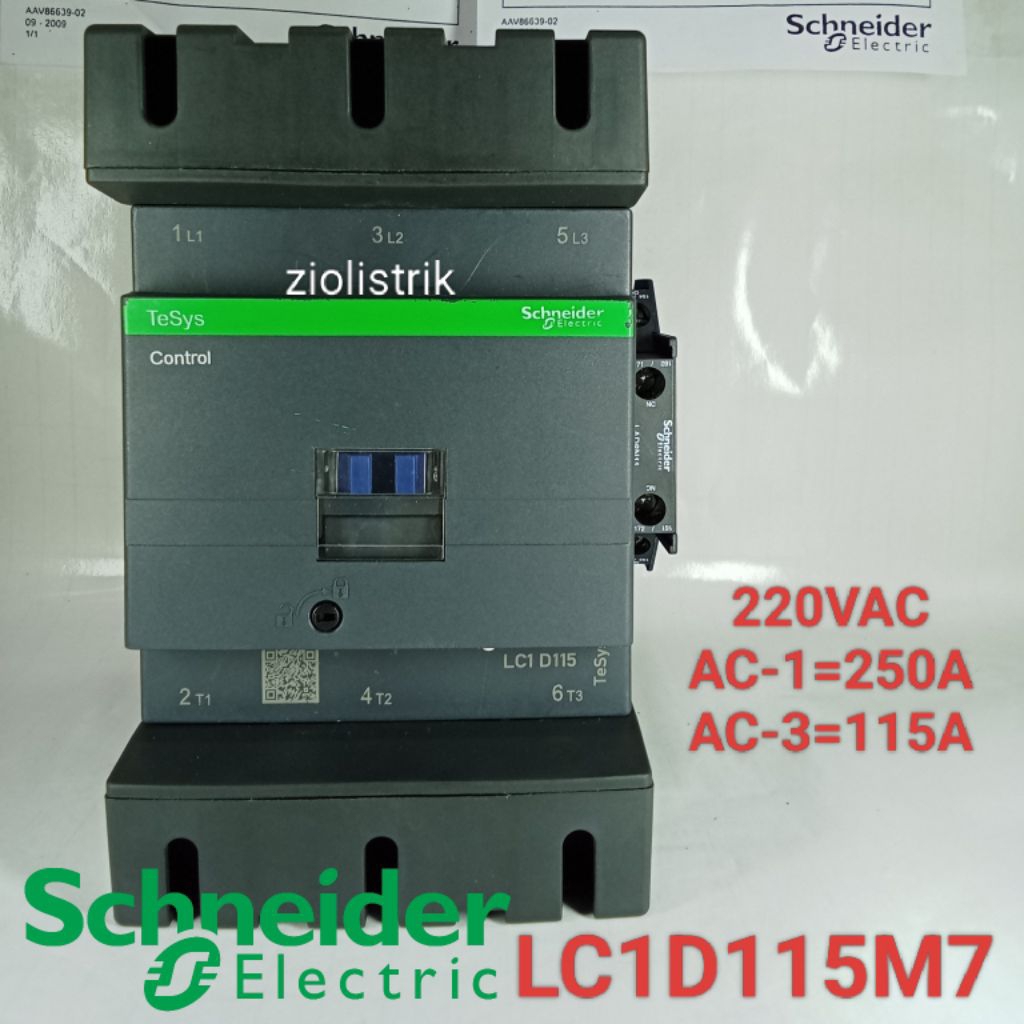 Jual kontaktor Contactor Schneider LC1D115M7 / LC1D-115M7 220v 3p ...