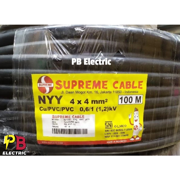 Jual Kabel NYY 4 x 4 mm Merk Supreme / Kabel NYY 4x4 mm Supreme ...