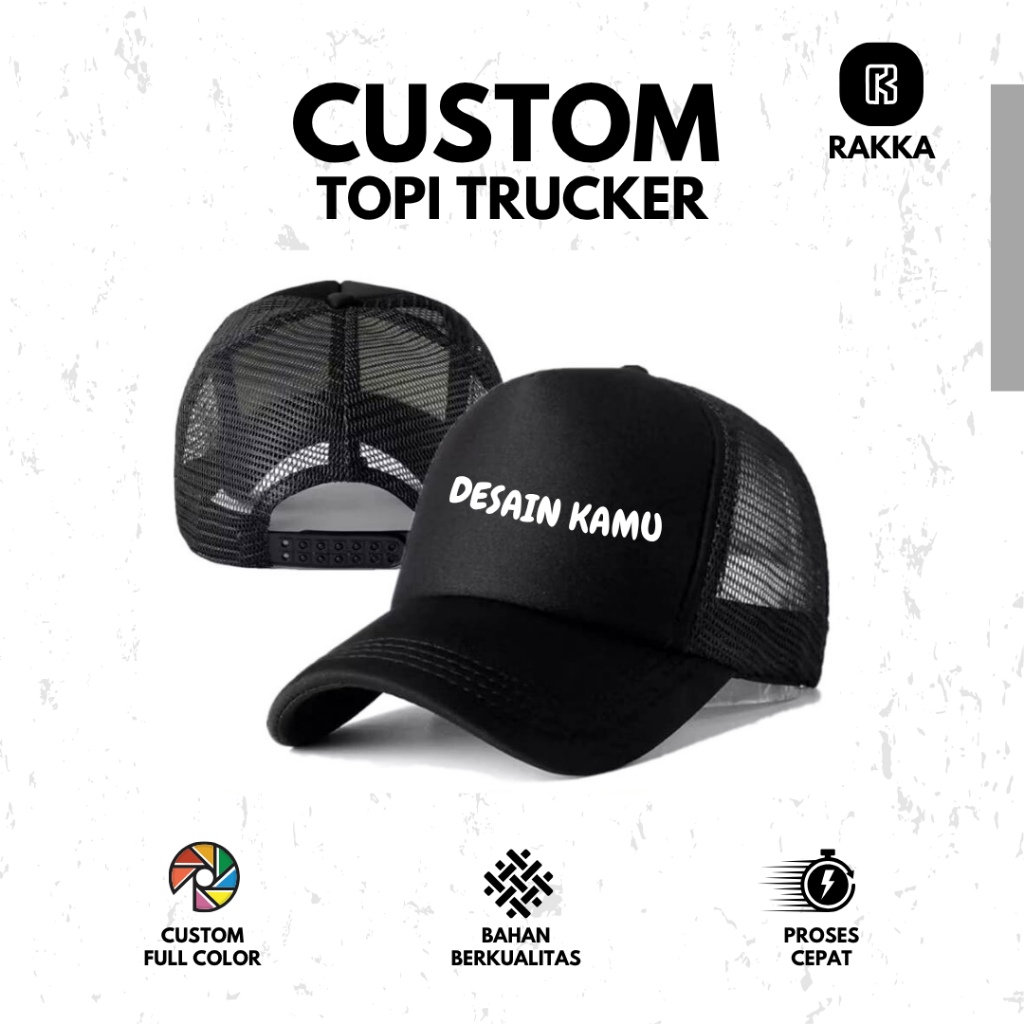 Jual Topi Trucker Custom Gambar,Logo atau Teks Nama Prusahaan ...