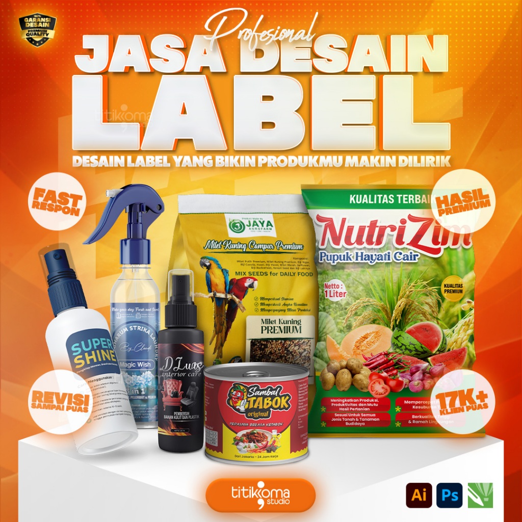 Jual Jasa Desain Label Produk Keren, Brand Makin Keren | Titik Koma ...