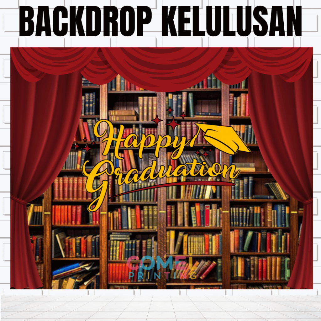 Jual Cetak Banner/Spanduk Backdrop Wisuda & Kelulusan Gorden Merah ...