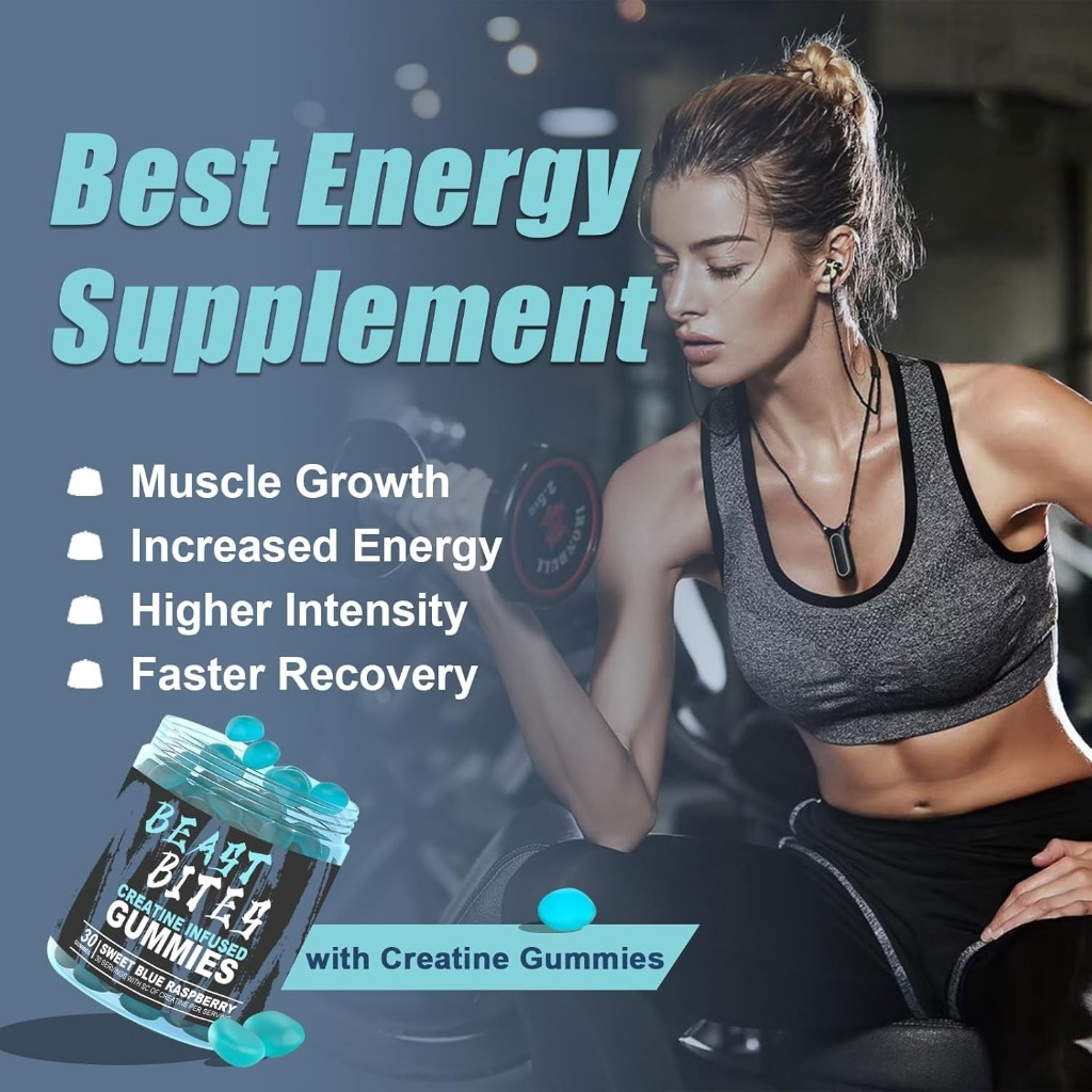 Jual Beast Bites Creatine Gummies - 5g Creatine Rasa Blueberry, Vegan ...