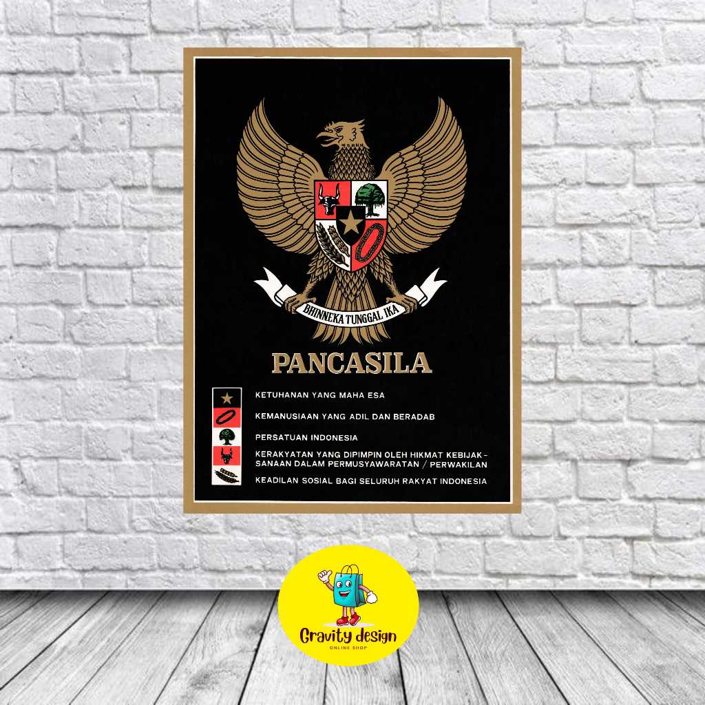 Jual Poster Makna Lambang Garuda Pancasila ,Poster Anak SD | Shopee ...