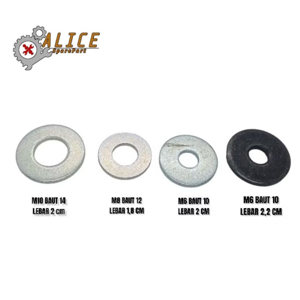 Jual Ring Ori M6 M8 M10 Baut 10 12 14 Tebal Lebar Original | Shopee ...