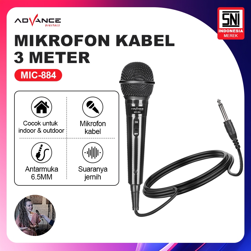 Jual Advance Mic Karaoke Profesional Dynamic Microphone MIC-884 Mic ...
