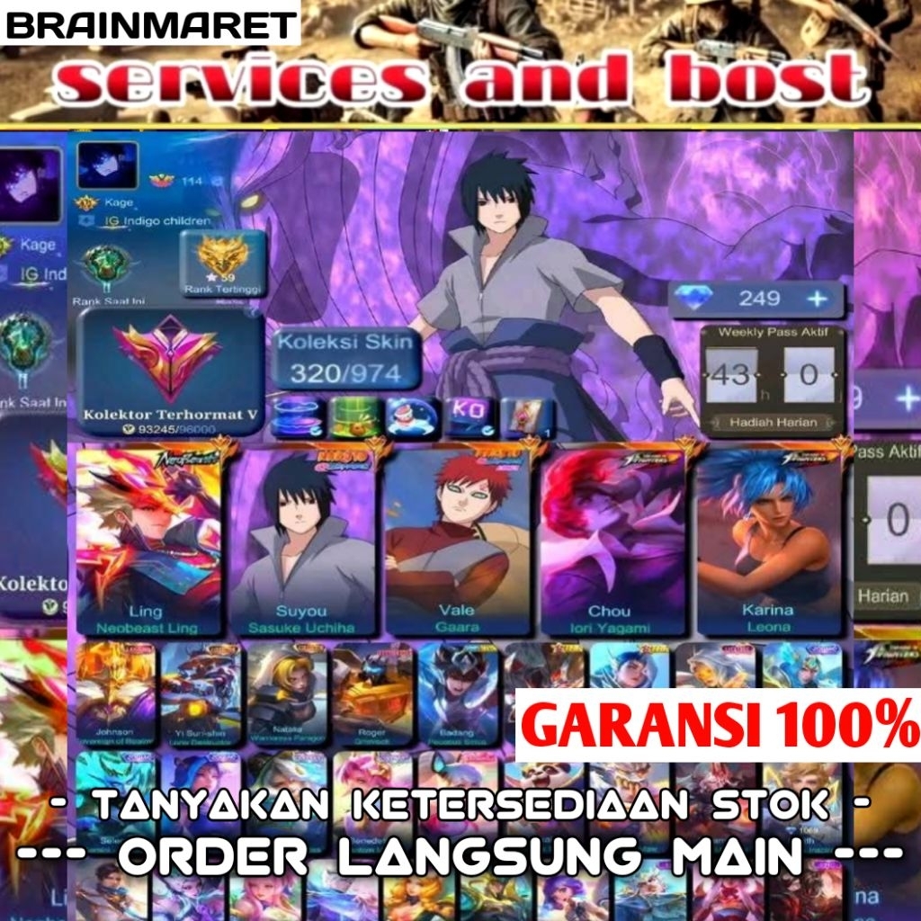 Jual AKUN SULTAN ML GG - BRAINMARET | Shopee Indonesia