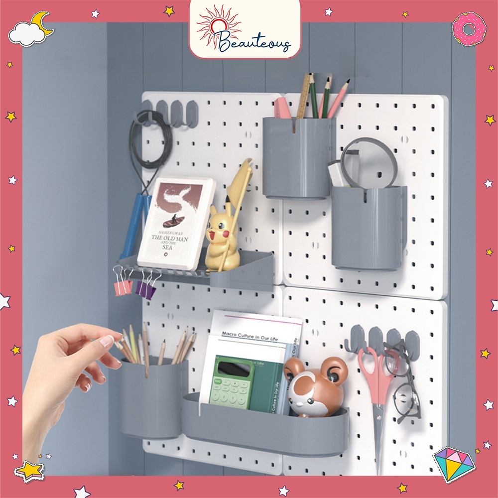 Jual DIY Pegboard Rak Gantung Dinding Estetik Display Shelf Board ...