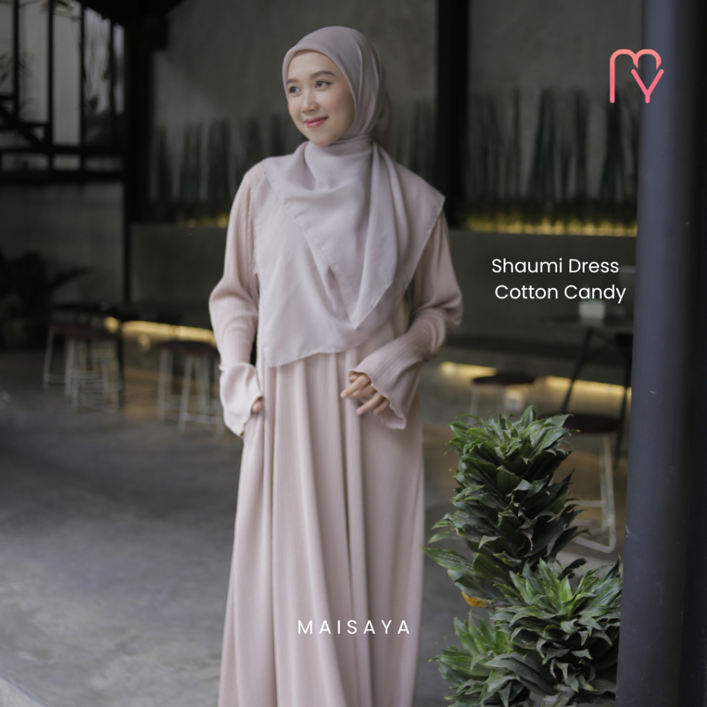 Jual MAISAYA - Shaumi Dress Knit Paris Viona Premium Gamis Polos Umroh ...