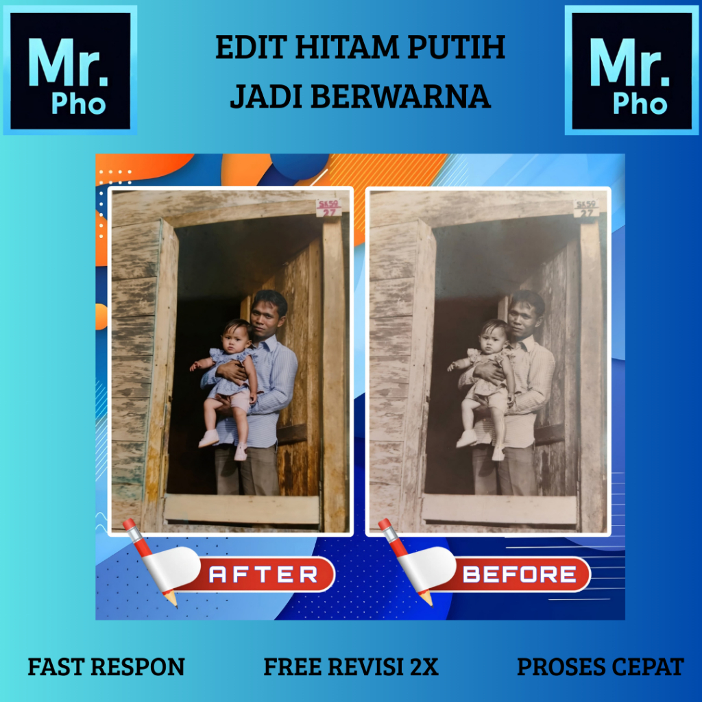 Jual PRO EDITING FOTO HITAM PUTIH MENJADI BERWARNA | Shopee Indonesia