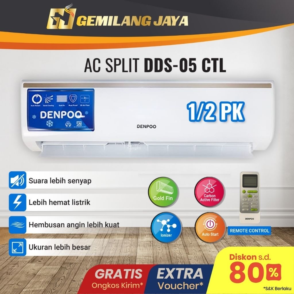 Jual Denpoo AC 1/2 PK DDS 05 CTL Low Watt R32 | Shopee Indonesia