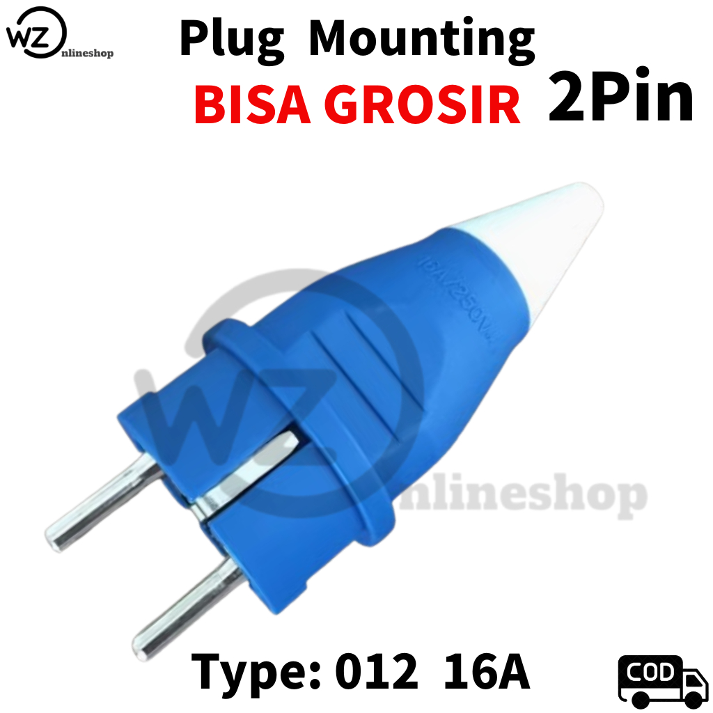 Jual Plug Mounting Industrial Plug 2 Pin 16A 012 | Shopee Indonesia